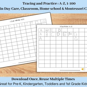 Printable Alphabets and Numbers Bundle A- Z, 1-100, 1-50 Tracing ...