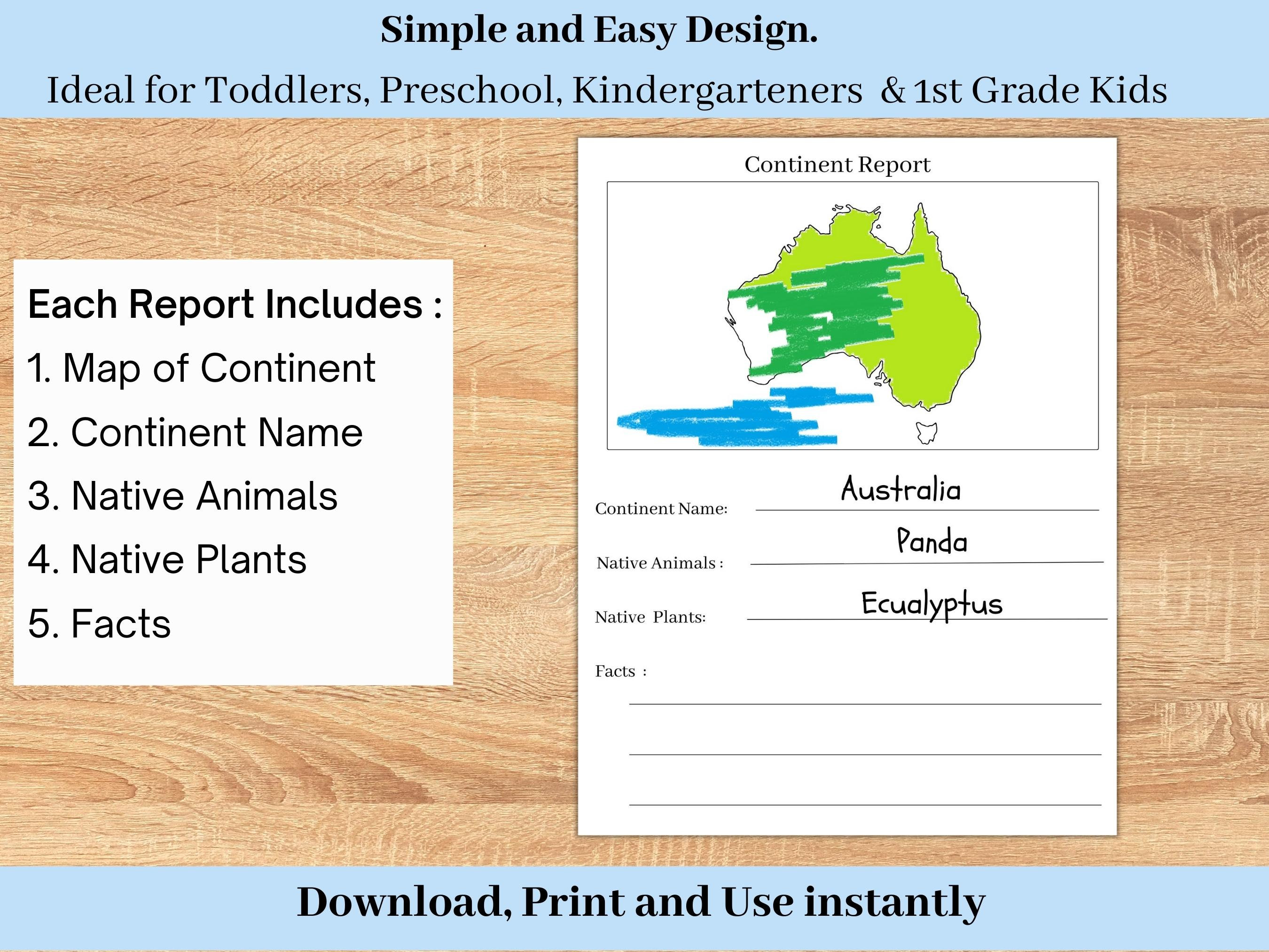 Continents of the World, Continents Worksheet, Geography Lesson, 7 ...