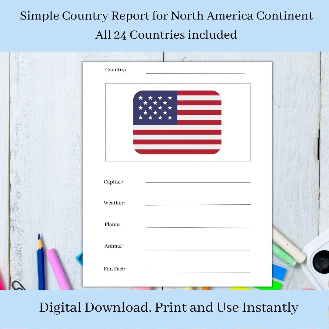Montessori Geography Printable, Geography Worksheet for North America ...