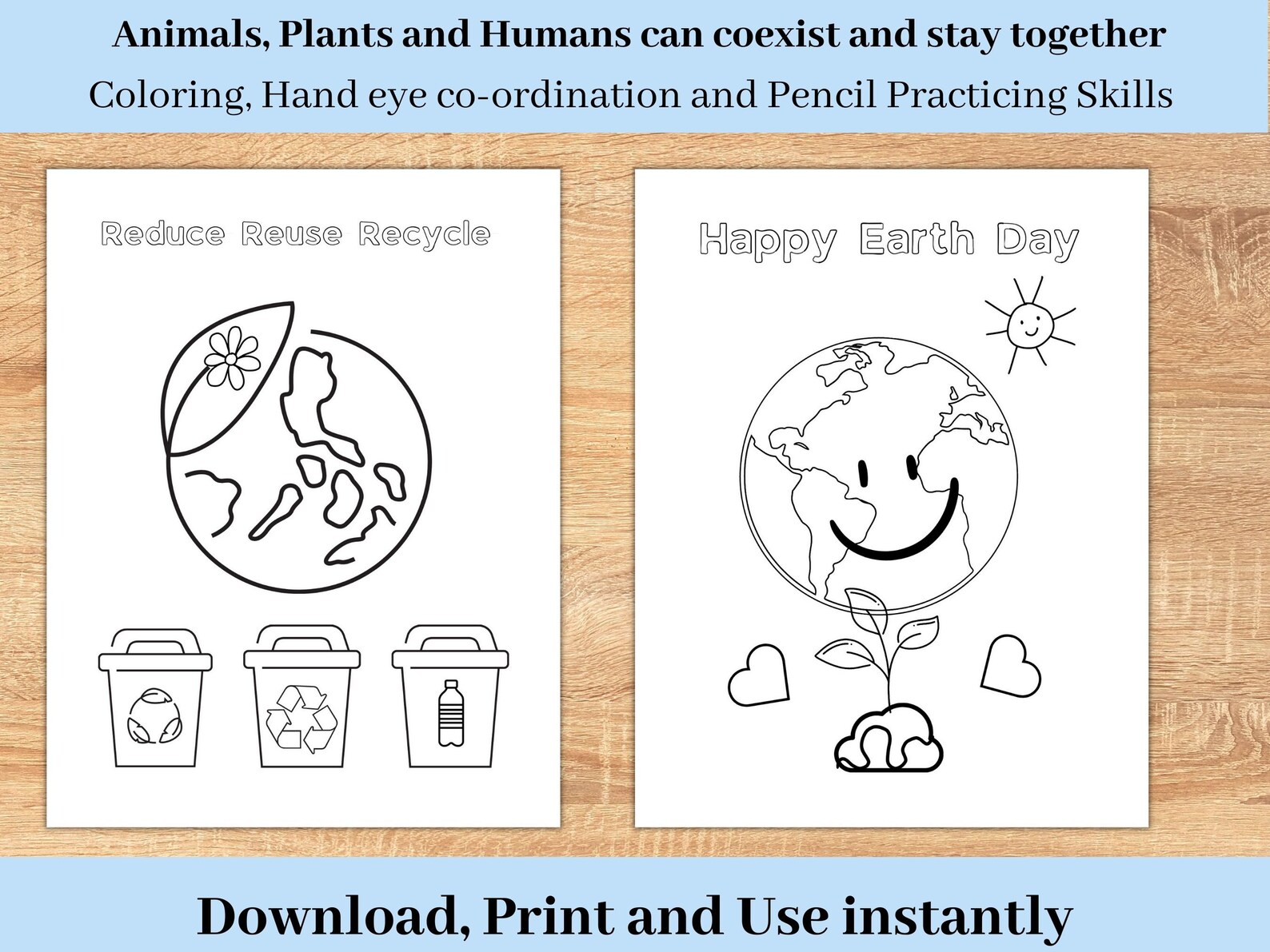 Earth Day Coloring Pages, Earth Day Activity for Toddler Preschool ...