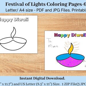 Printable Diwali Coloring Pages, Large Diwali Coloring Pages for Kids ...