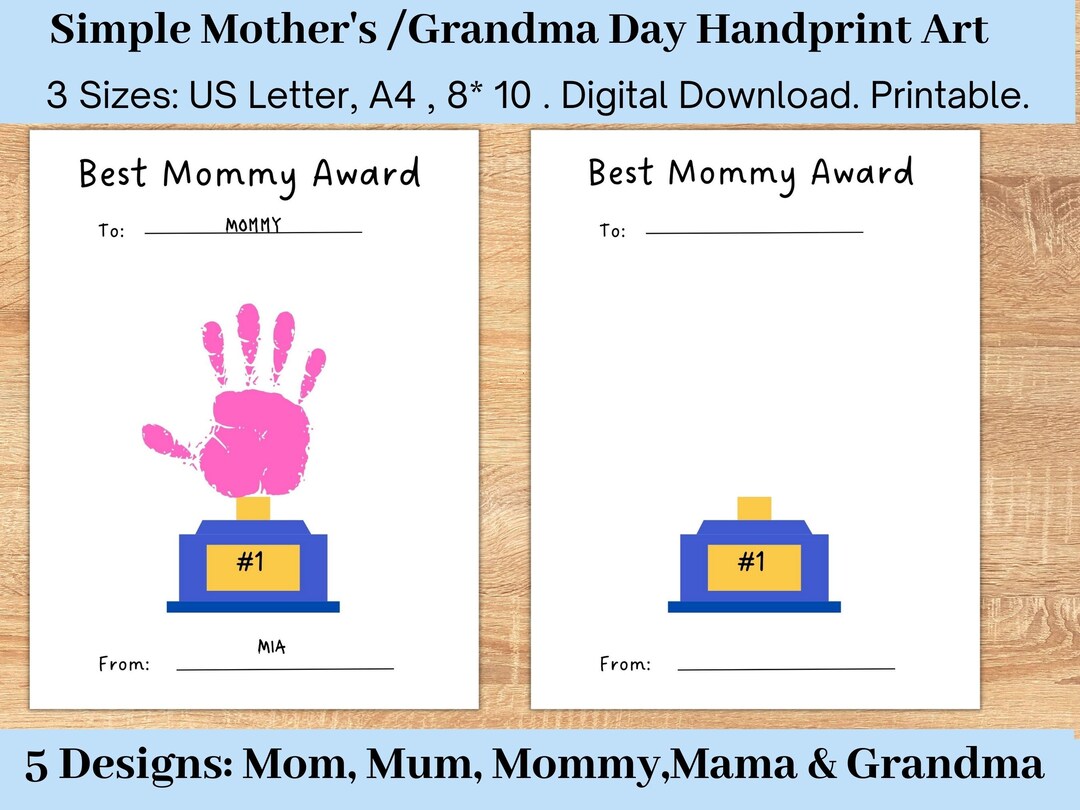 Mother's Day Handprints Craft, Child Hand Print Card, Mother's Day ...