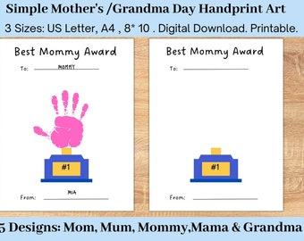 Mother's Day Handprints Craft, Child Hand Print Card, Mother's Day ...
