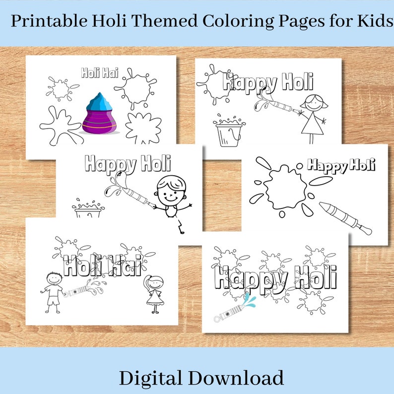 Happy Holi Coloring Pages, Printable Holi Themed Coloring Pages for ...