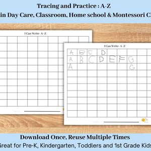 Printable Alphabet Tracing Worksheets A-Z (PDF Download) - Etsy