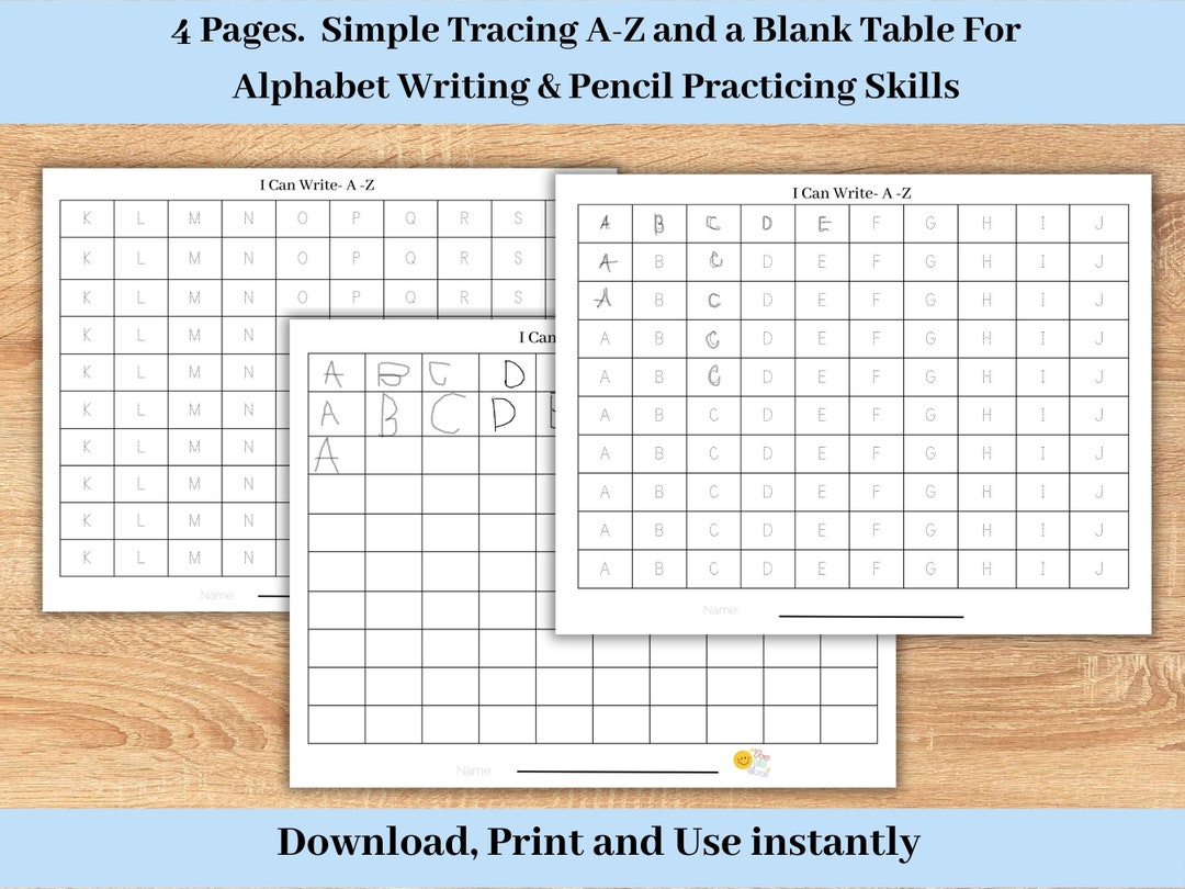 Printable Alphabets A- Z, A-Z Tracing Worksheets for Preschool ...