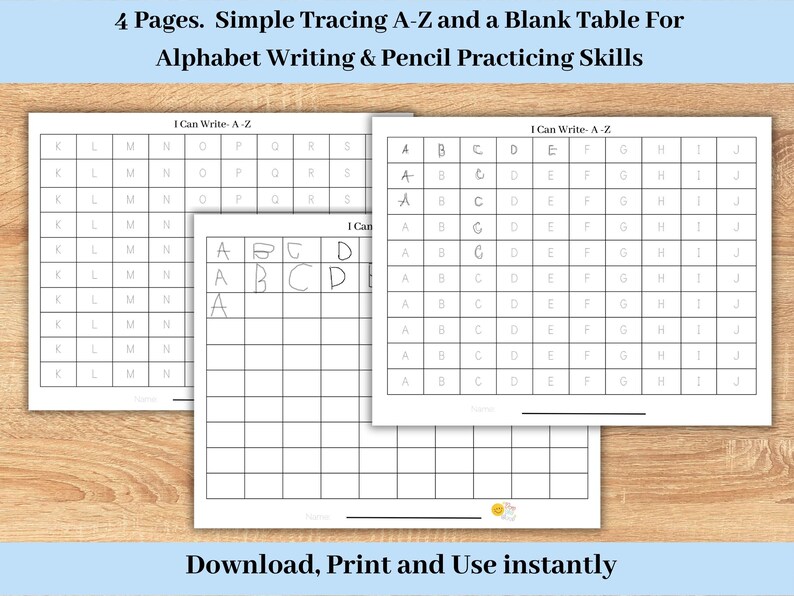 Printable Alphabets A- Z, A-Z Tracing Worksheets for Preschool ...