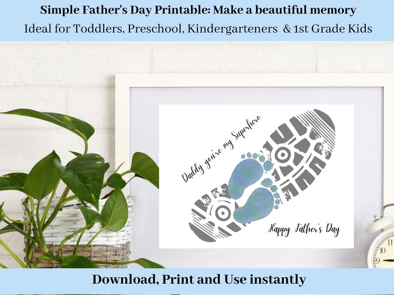 Fathers Day Footprint Art Craft, Toddler Preschool Craft, Fathers Day ...