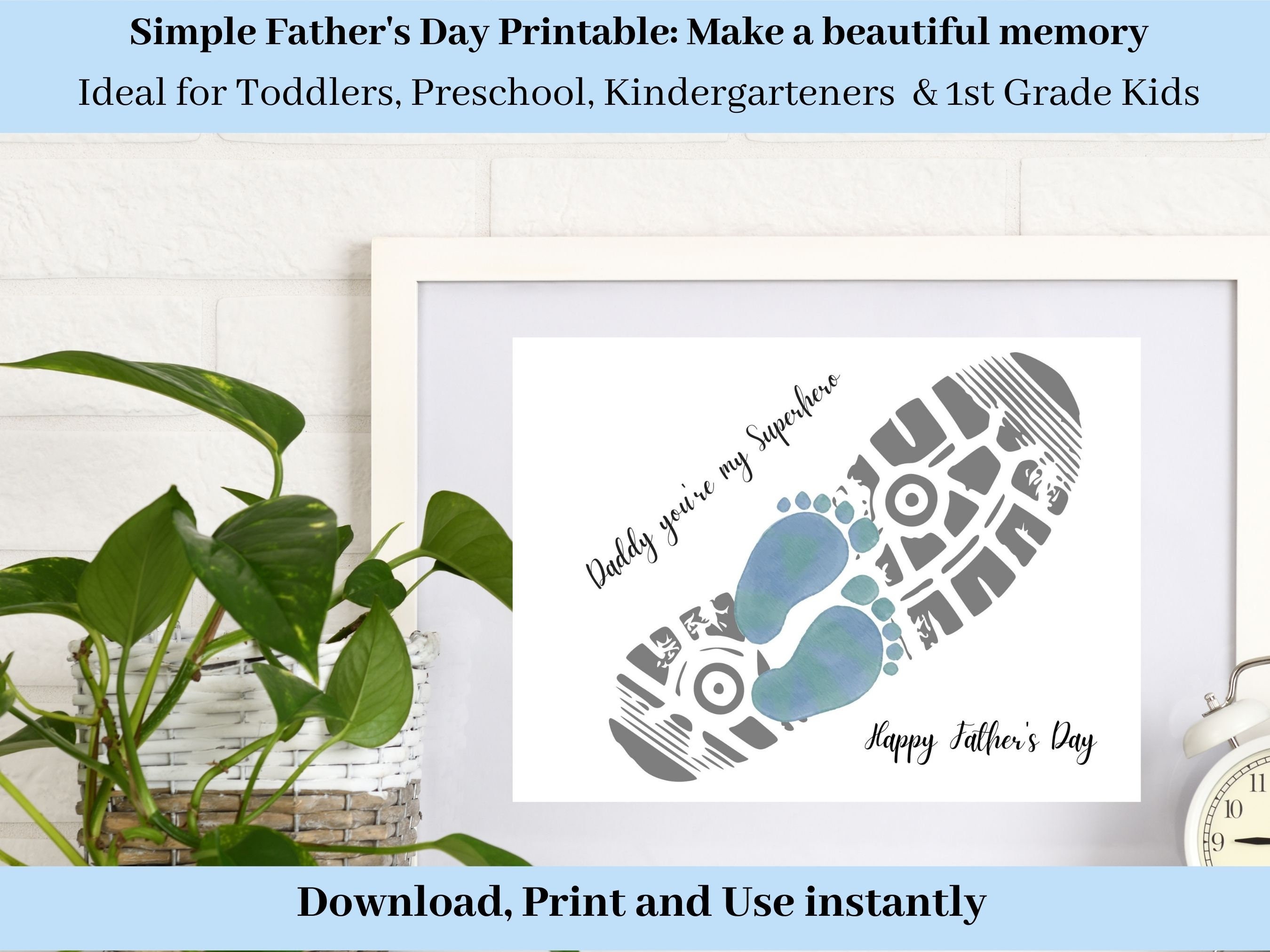 Fathers Day Footprint Art Craft, Toddler Preschool Craft, Fathers Day ...