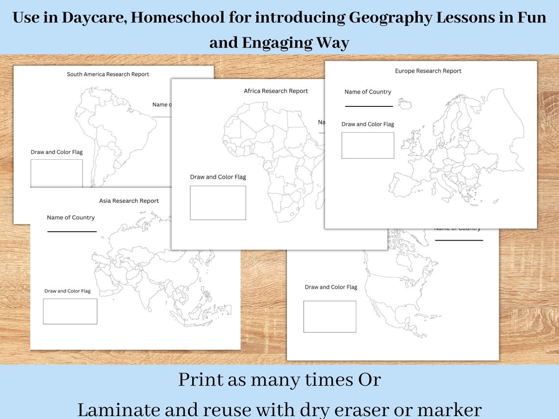 Continents of the World, Geography Lesson, 7 Continents Coloring Page ...