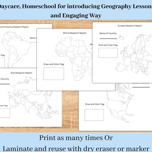 Continents of the World, Geography Lesson, 7 Continents Coloring Page ...