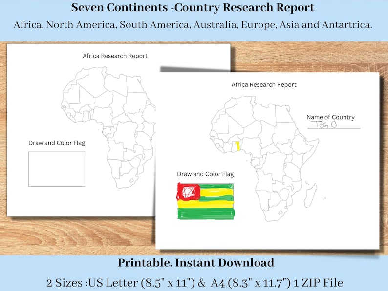 Continents of the World, Geography Lesson, 7 Continents Coloring Page ...