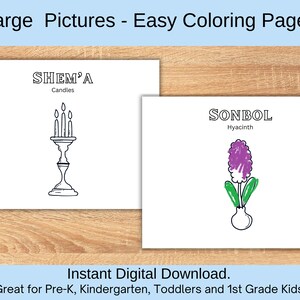 Nowruz Large Coloring Pages, Haft-sin Activity Page, Iranian New Year ...