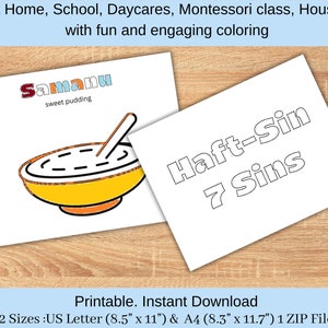 Haft-sin Coloring Pages, Nowruz Activity (digital Download) - Etsy