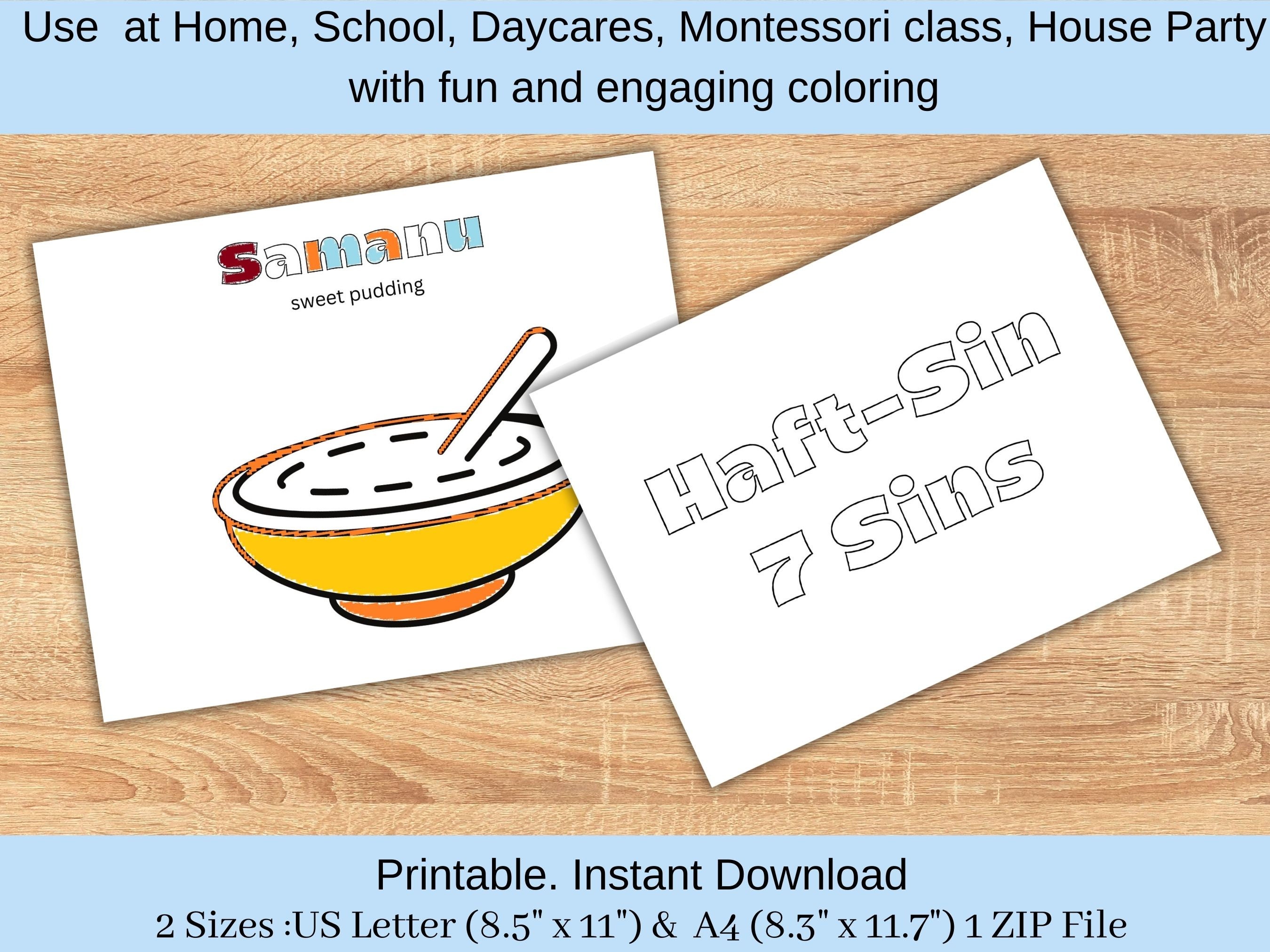 Haft-sin Coloring Pages, Nowruz Coloring Pages, Iranian New Year ...