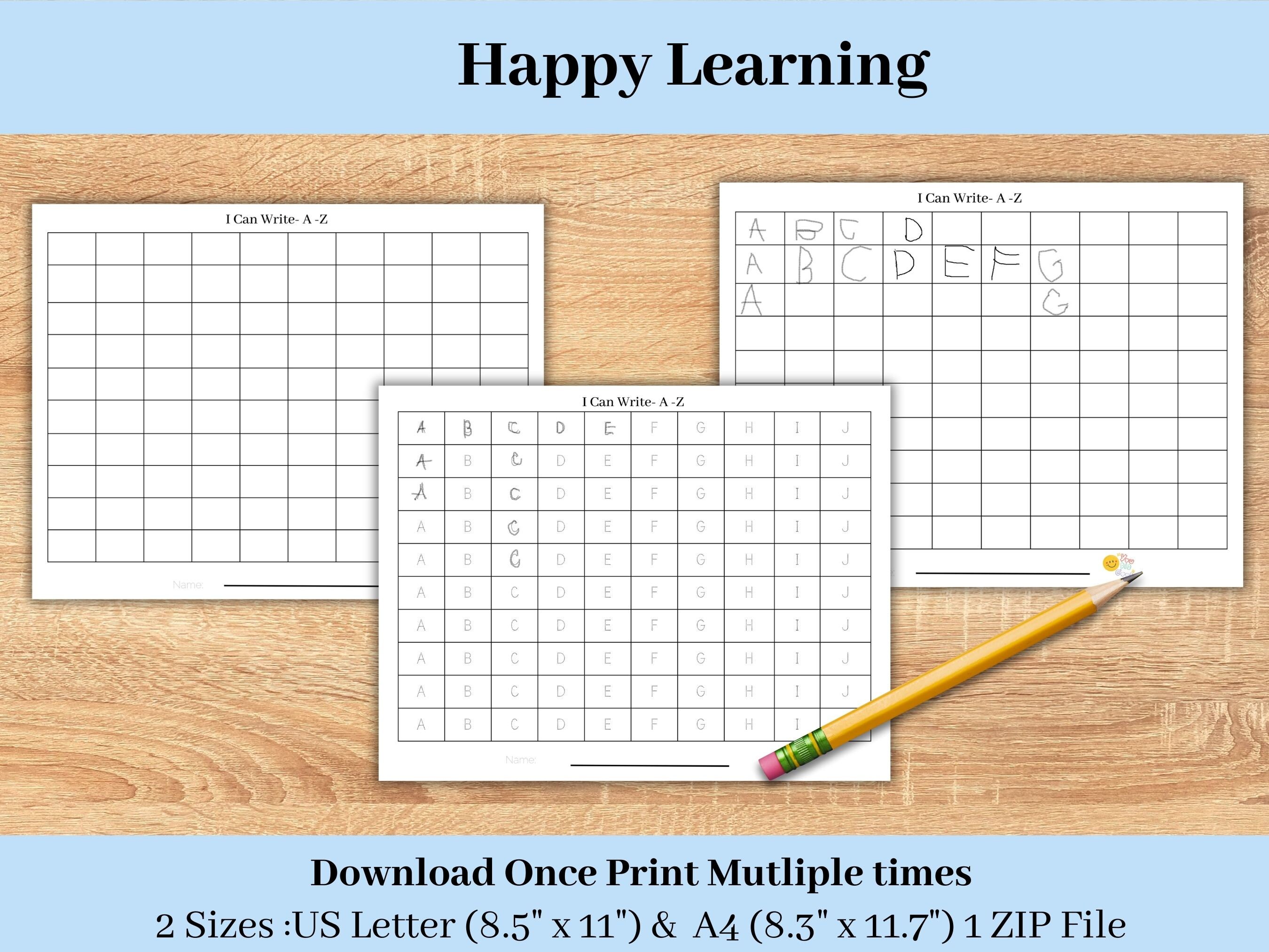 Printable Alphabets A- Z, A-Z Tracing Worksheets for Preschool ...