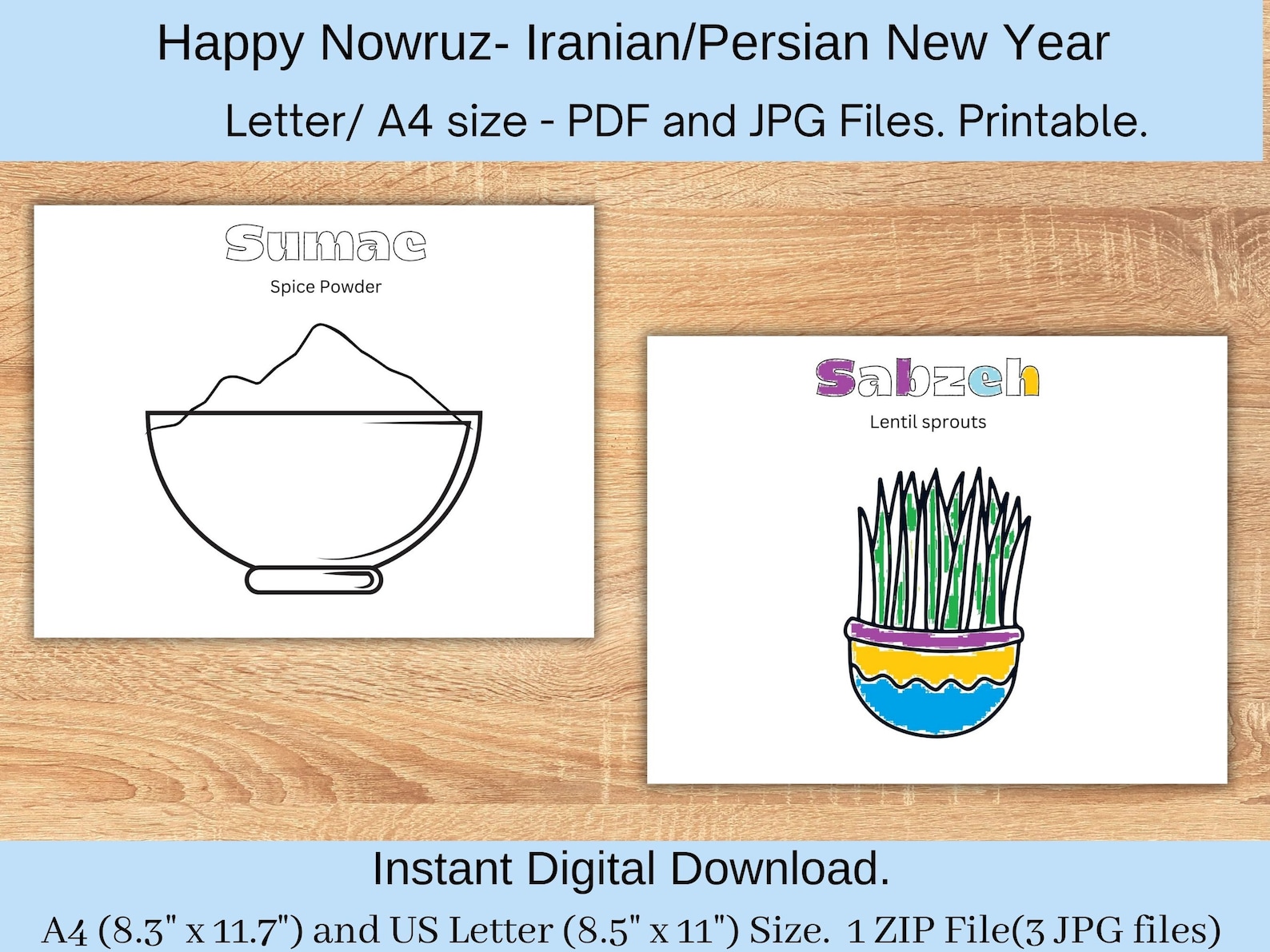 Haft-sin Coloring Pages, Nowruz Coloring Pages, Iranian New Year ...