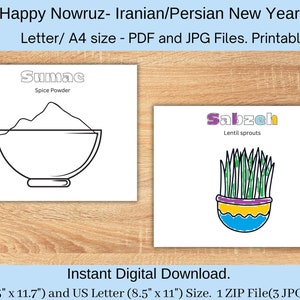 Haft-sin Coloring Pages, Nowruz Coloring Pages, Iranian New Year ...