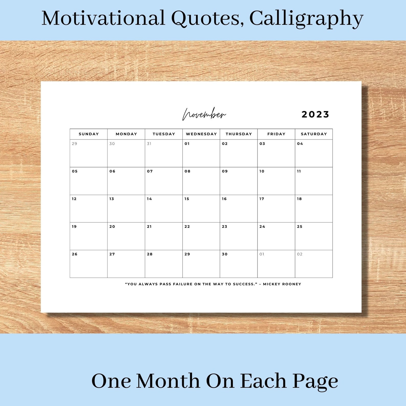 2023 Monthly Calendar, Simple & Minimalist Clean Calendar, Calendar ...