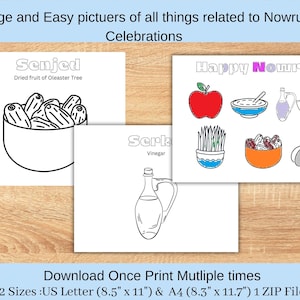 Haft-sin Coloring Pages, Nowruz Coloring Pages, Iranian New Year ...