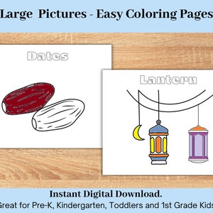 Islamic Coloring Pages, Easy Kids Coloring Printable, Ramdan Kareem ...