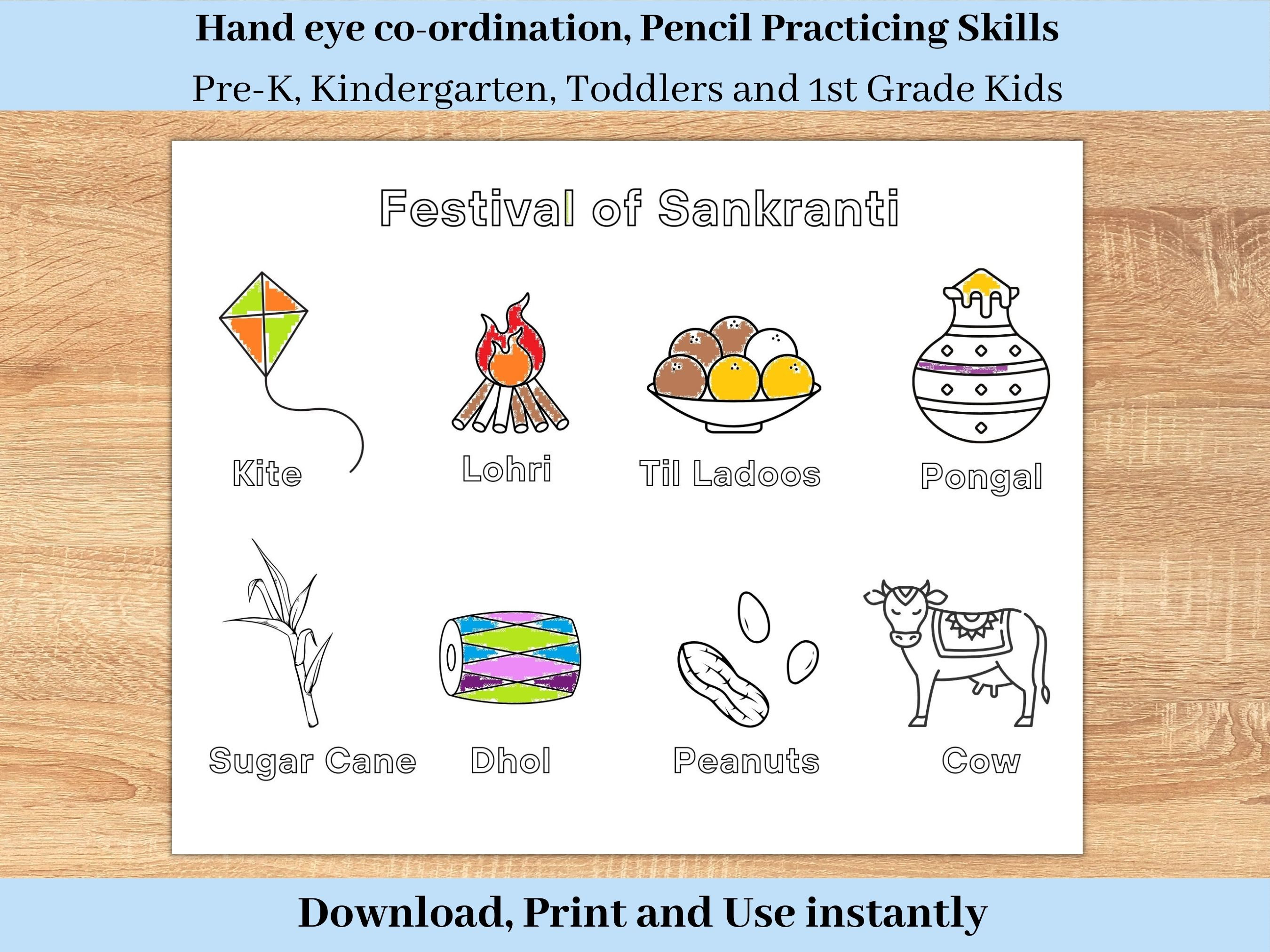 Sankranti Coloring Pages, Pongal Coloring Pages, Festival of Sankranti ...