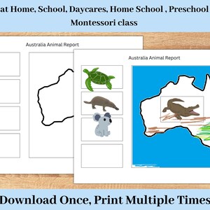 Australia Animals Report, Geography Printable for Toddlers and Pre-k ...