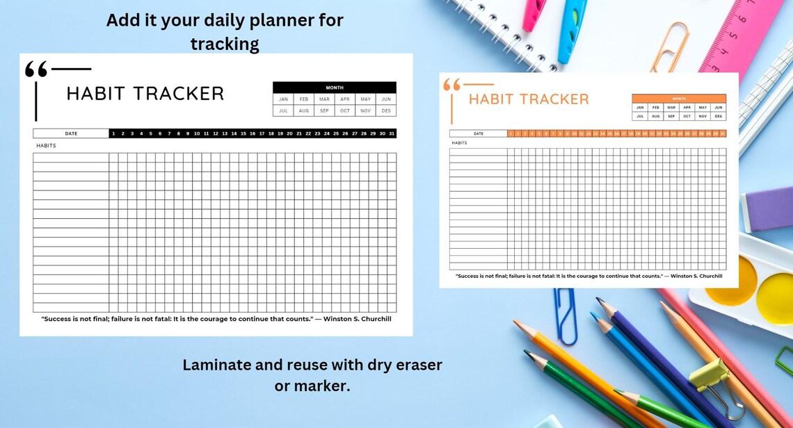Monthly Habit Tracker, Minimalistic Habit Tracker, Printable and ...