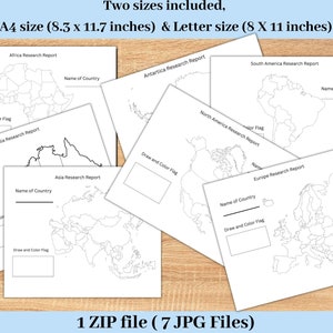 Continents of the World, Geography Lesson, 7 Continents Coloring Page ...