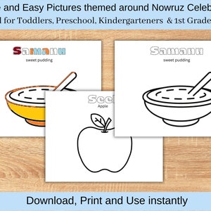 Haft-sin Coloring Pages, Nowruz Coloring Pages, Iranian New Year ...