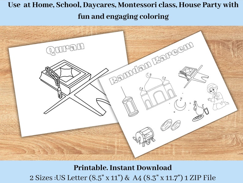 Islamic Coloring Pages, Easy Kids Coloring Printable, Ramdan Kareem ...