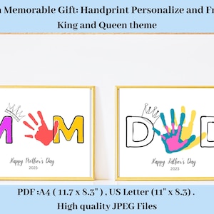 Mother's and Father's Day Handprints Art Bundle, Child's Handprint Card ...