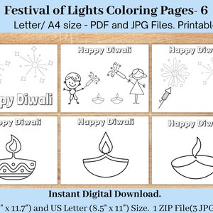 Printable Diwali Coloring Pages, Large Diwali Coloring Pages for Kids ...