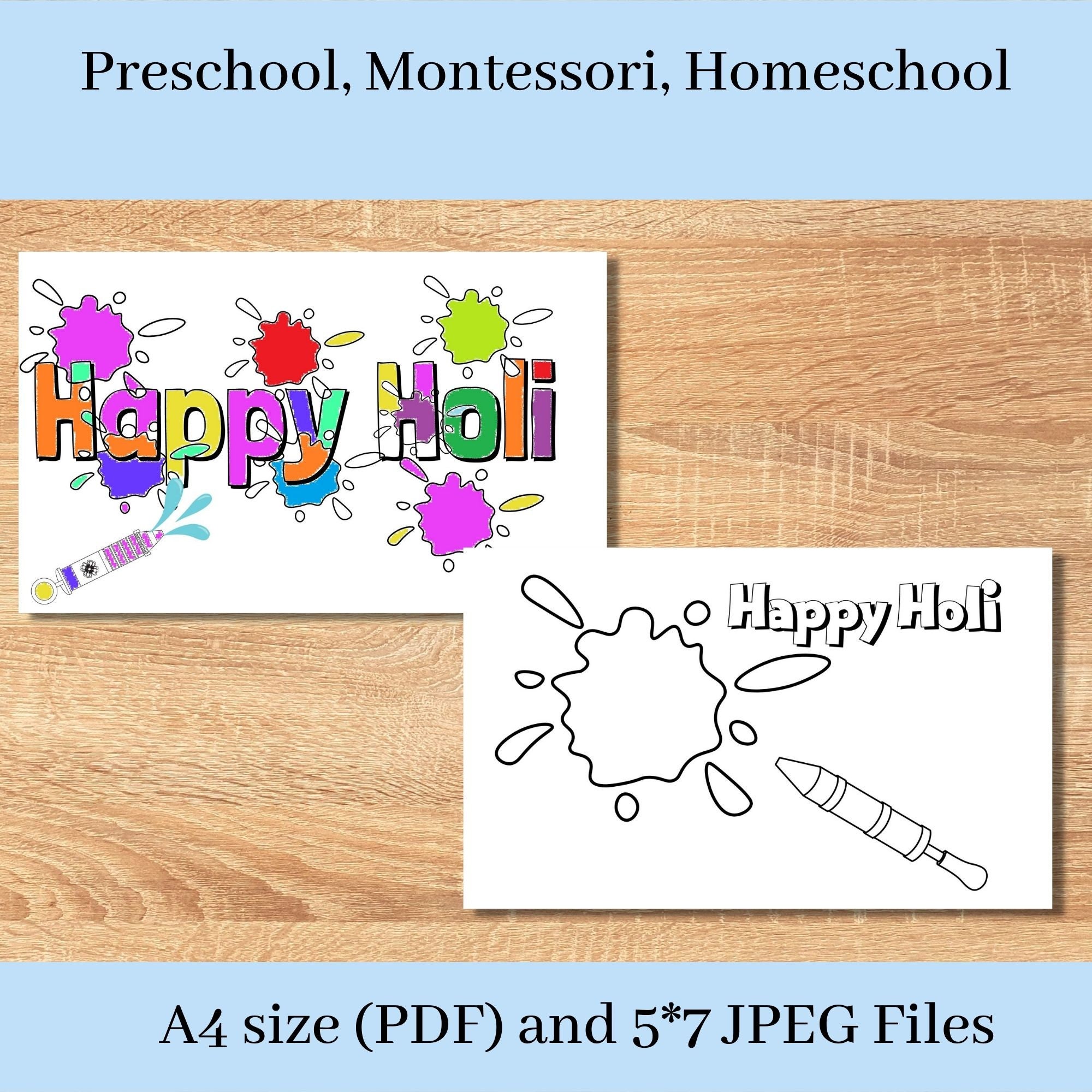 Happy Holi Coloring Pages, Printable Holi Themed Coloring Pages for ...