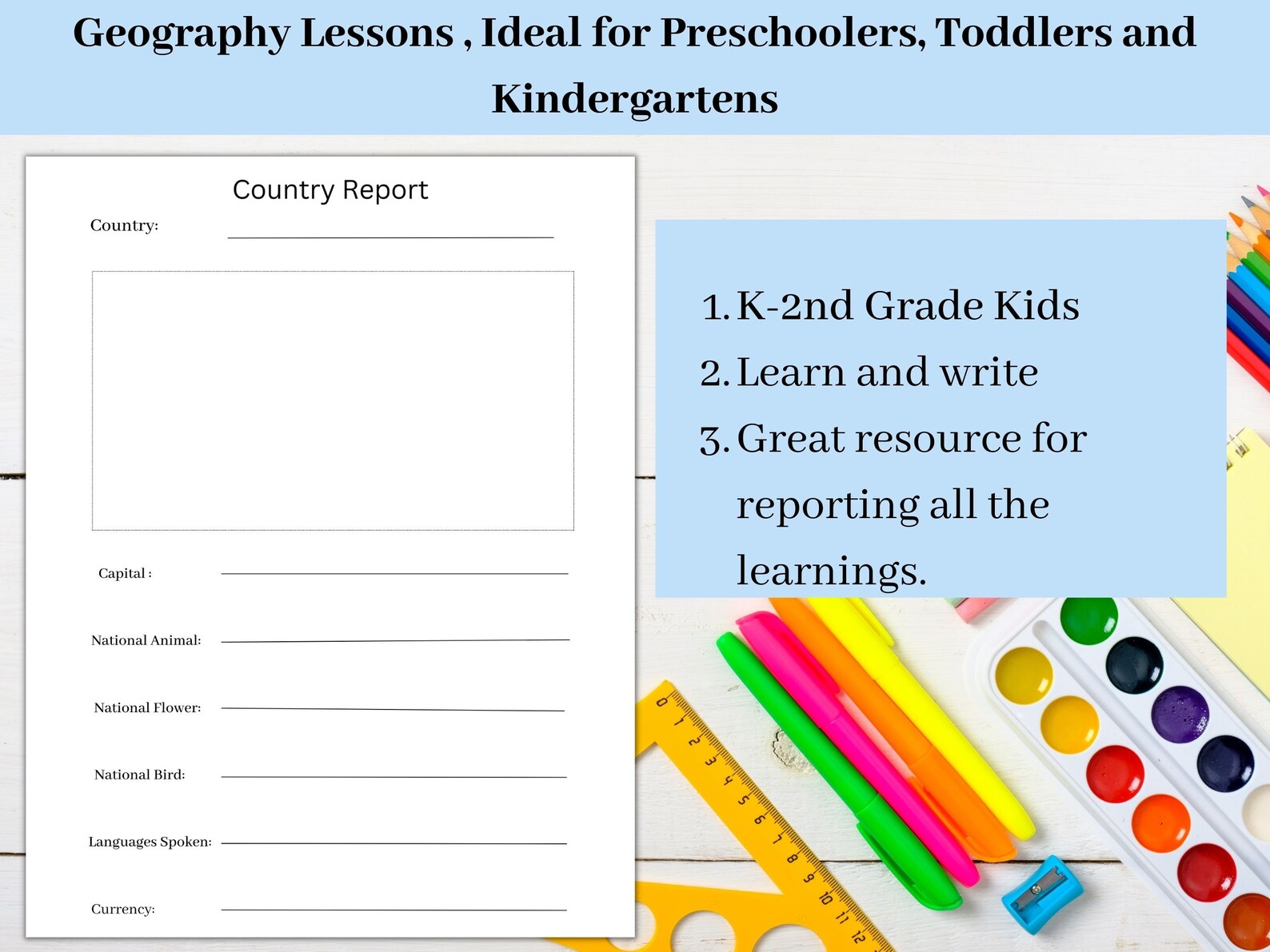 Country Study Research Project, Geography Worksheet, Country Research ...