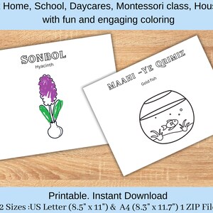 Nowruz Large Coloring Pages, Haft-sin Activity Page, Iranian New Year ...