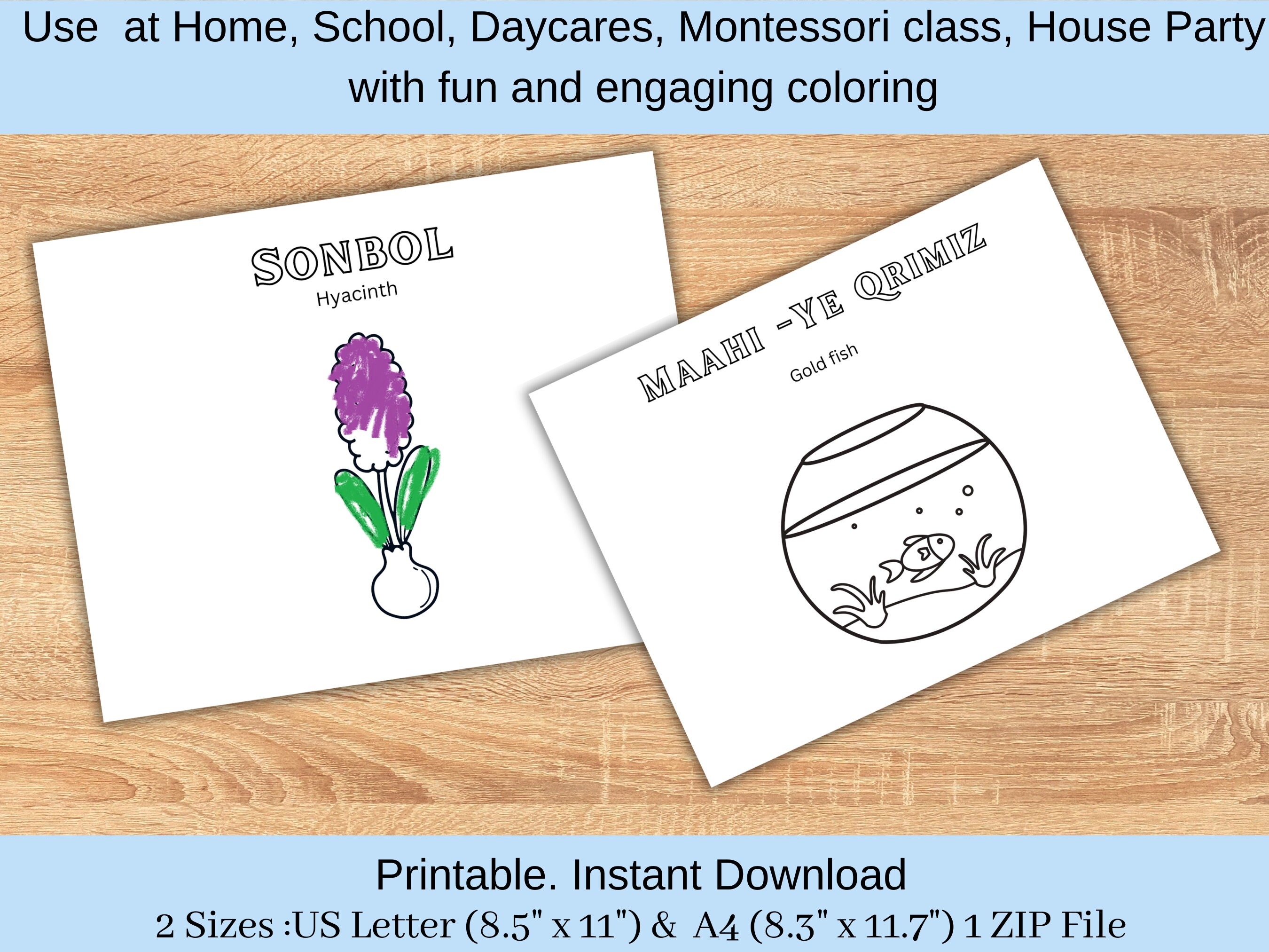 Nowruz Large Coloring Pages, Haft-sin Activity Page, Iranian New Year ...