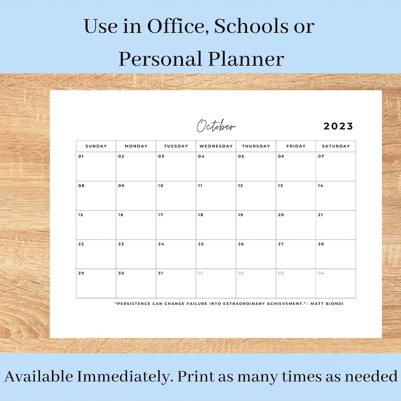 2023 Monthly Calendar Simple & Minimalist Clean Calendar - Etsy