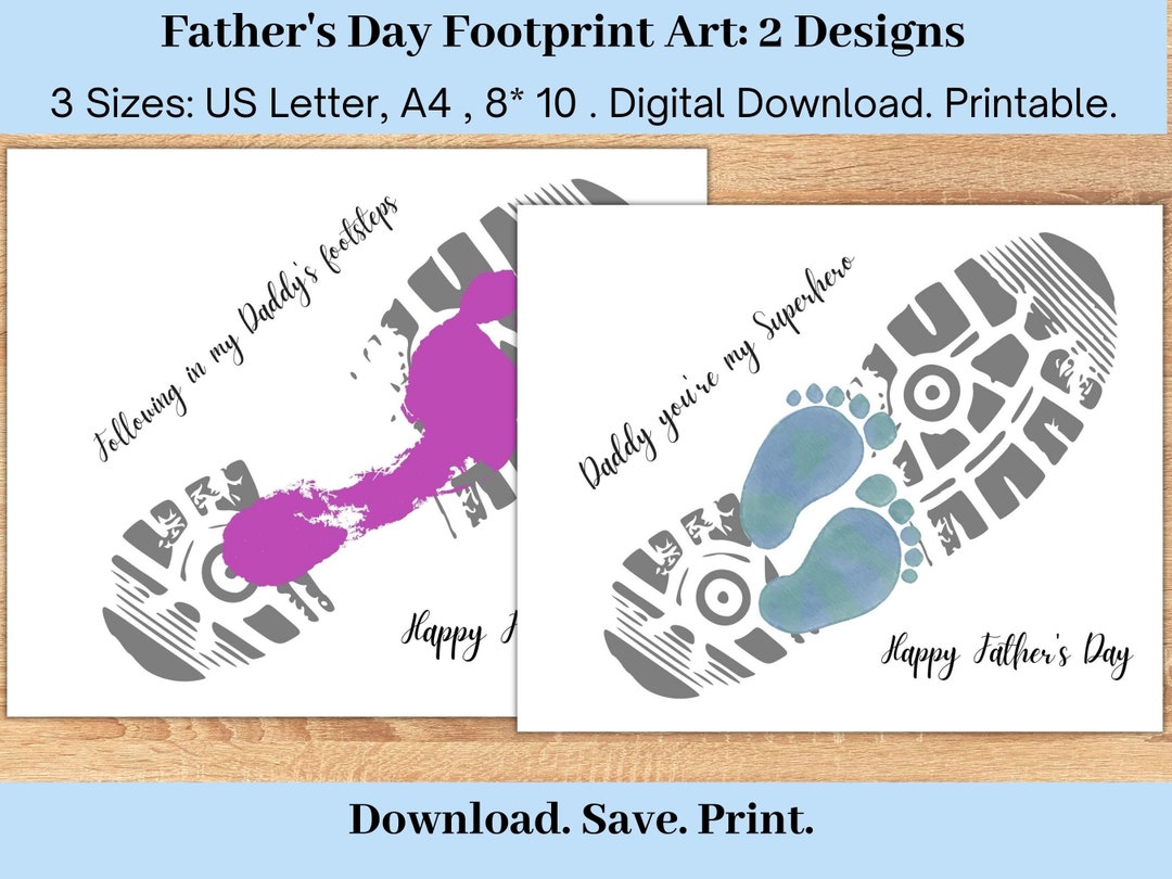 Fathers Day Footprint Art Craft, Toddler Preschool Craft, Fathers Day ...