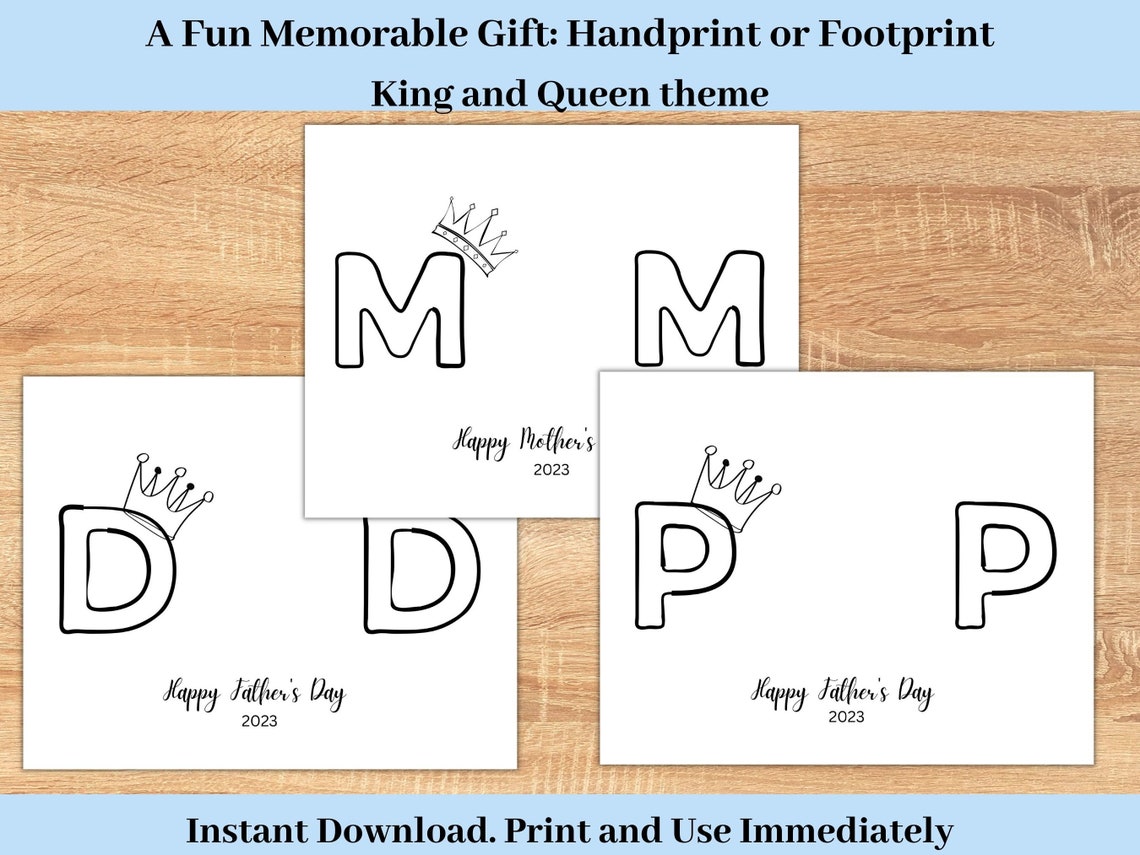 Mother's and Father's Day Handprints Art Bundle, Child's Handprint Card ...