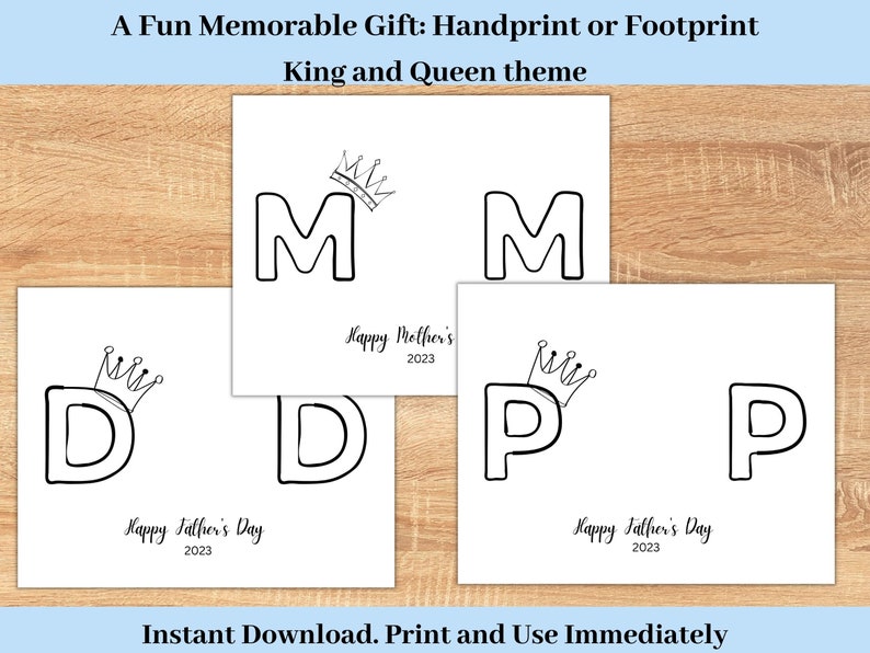 Mother's and Father's Day Handprints Art Bundle, Child's Handprint Card ...