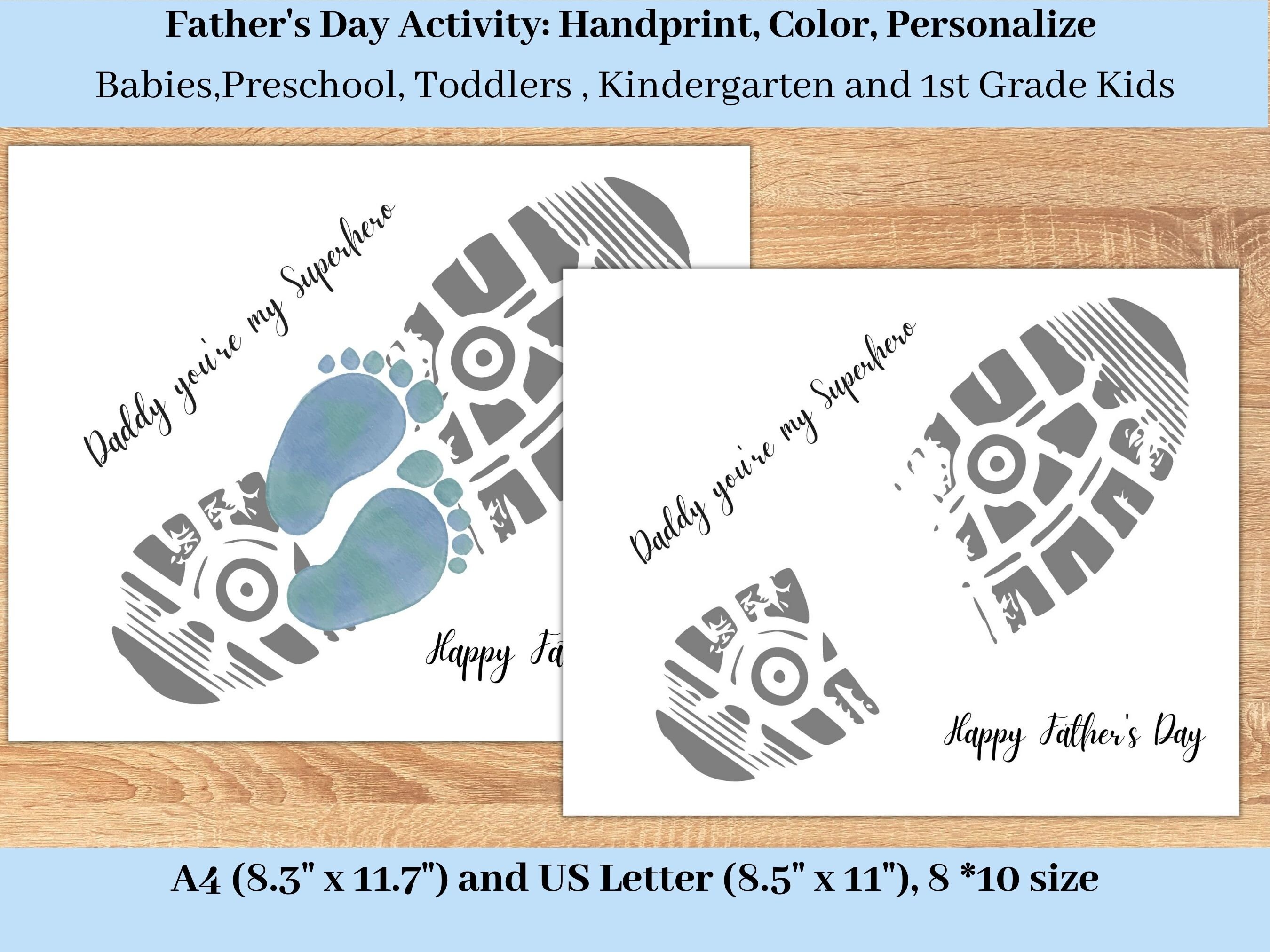 Fathers Day Footprint Art Craft, Toddler Preschool Craft, Fathers Day ...