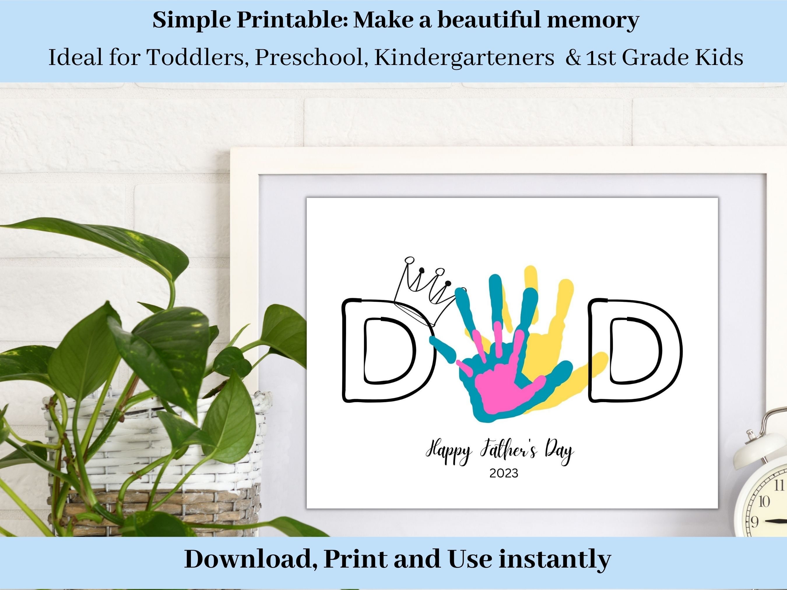 Mother's and Father's Day Handprints Art Bundle, Child's Handprint Card ...