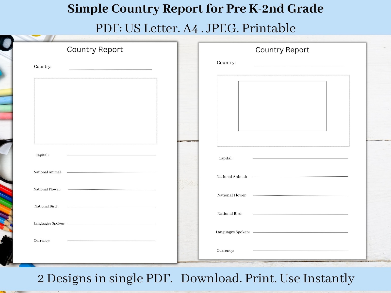 Country Study Research Project, Geography Worksheet, Country Research ...