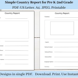 Country Research Report, Geography Worksheet (digital Download) - Etsy