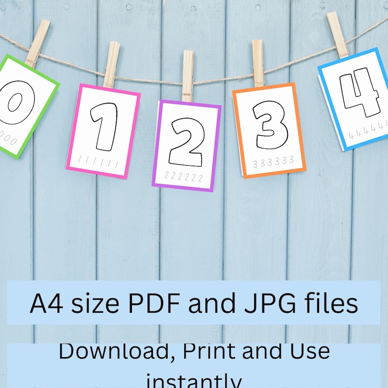 Colorful 1-10 Numbers Flashcards, Digital Download, Numbers Flashcards ...