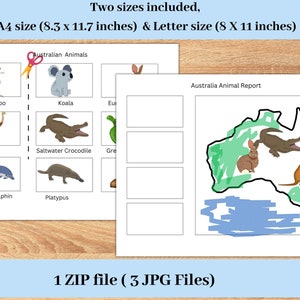 Australia Animals Report, Geography Printable for Toddlers and Pre-k ...