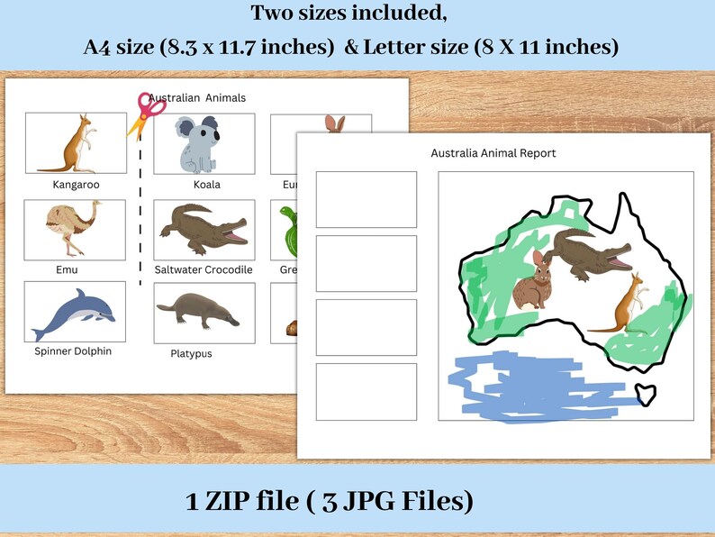 Australia Animals Report, Geography Printable for Toddlers and Pre-k ...
