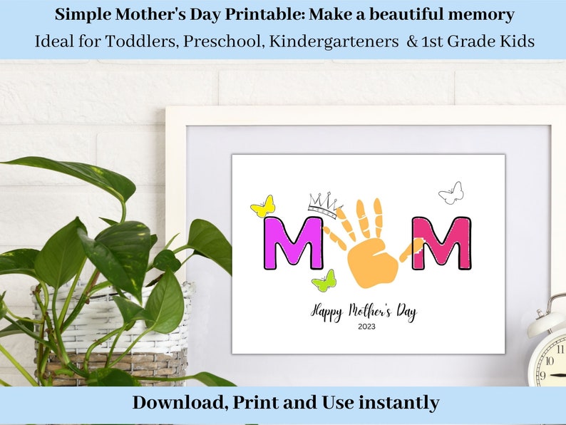 Mother's Day Handprints Craft, Child Hand Print Card, Mother's Day ...