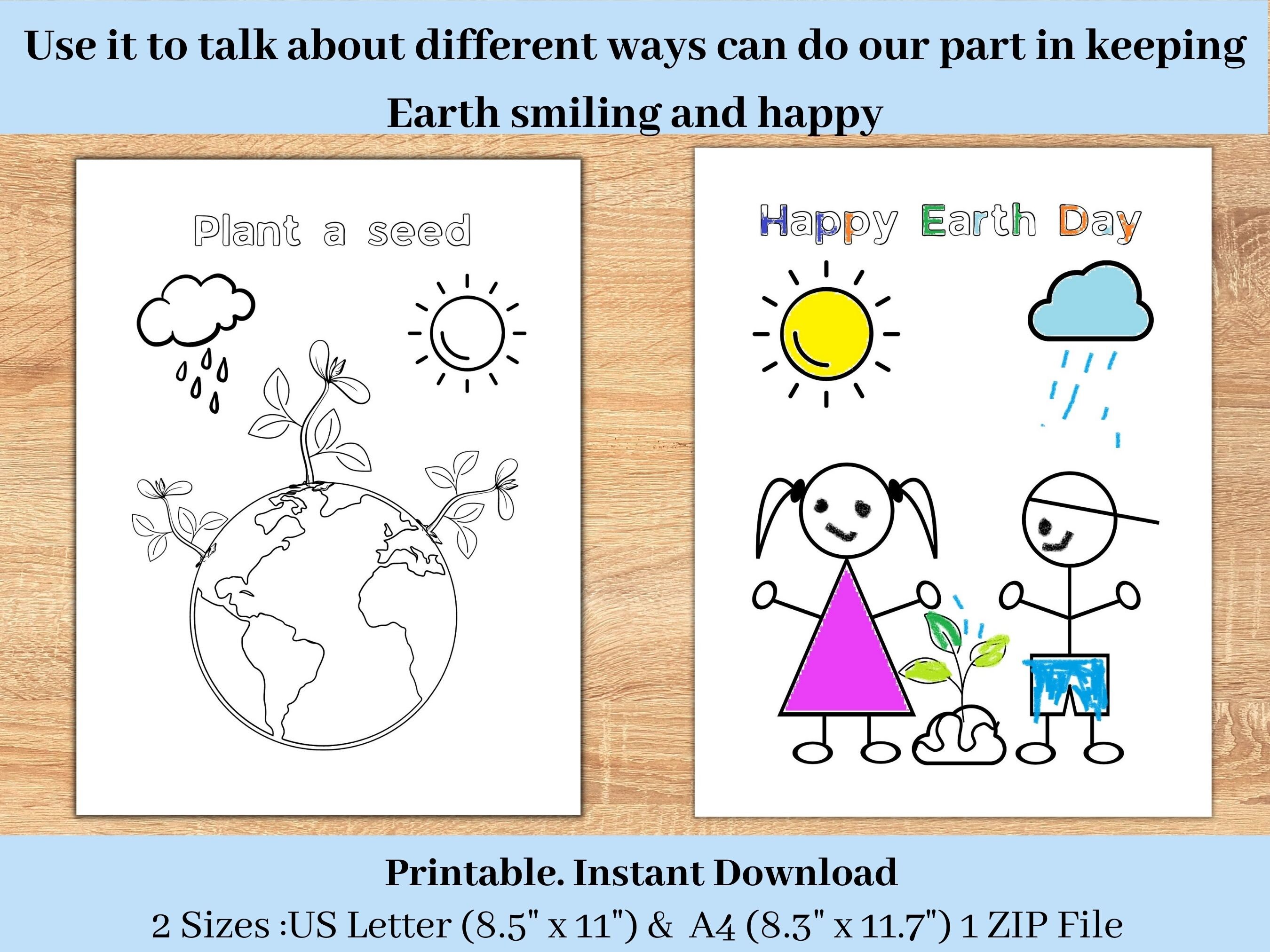 Earth Day Coloring Pages, Earth Day Activity for Toddler Preschool ...